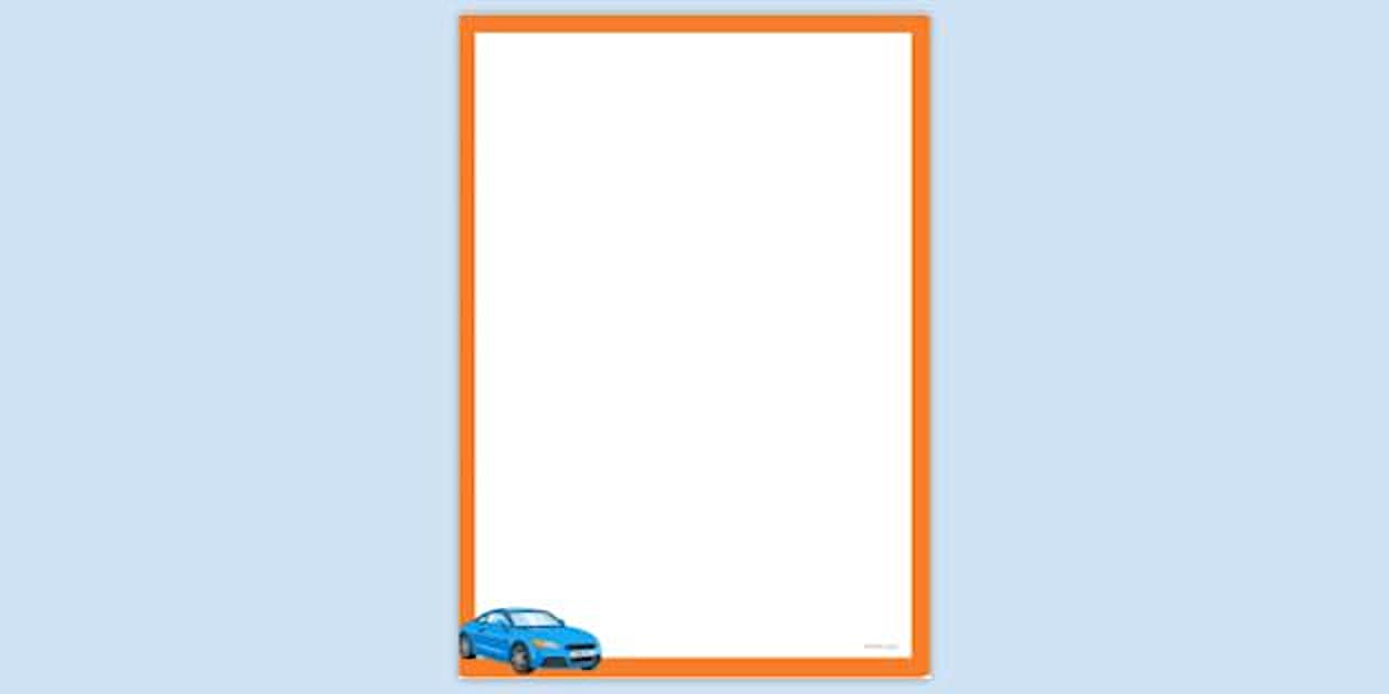 Sports Car Page Border (Teacher-Made) - Twinkl