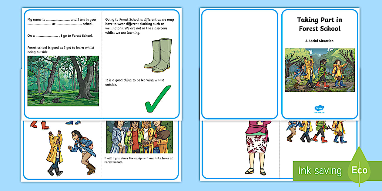 Taking Part in Forest School Social Situation - Twinkl