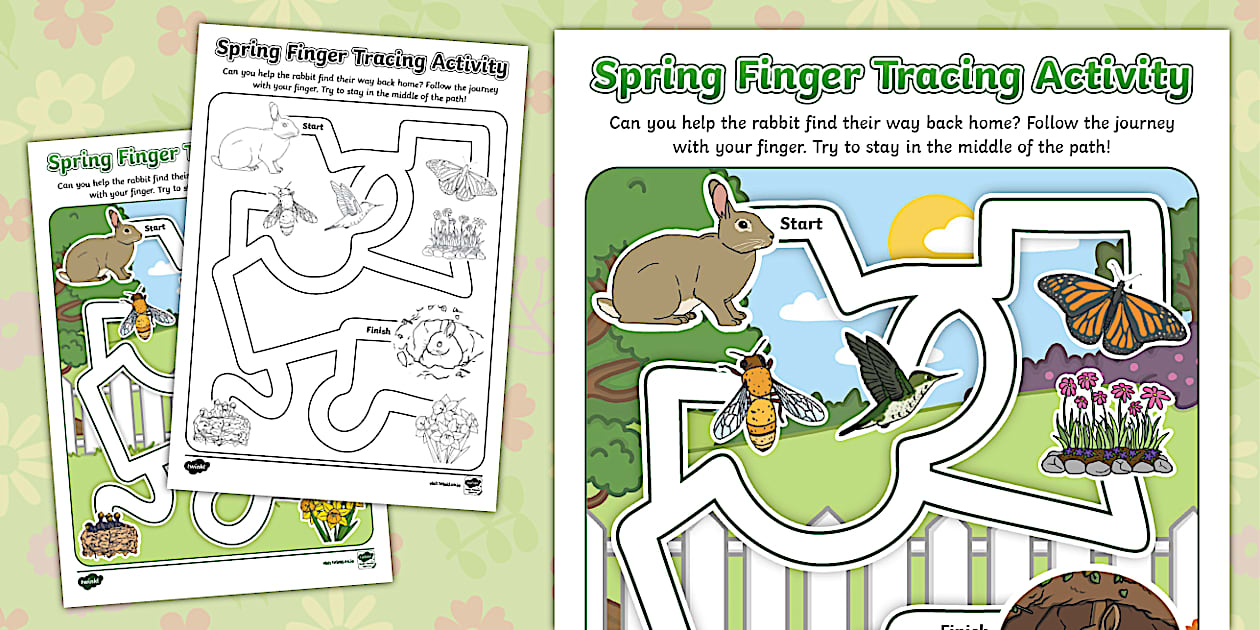 Spring Finger Tracing Activity (teacher made) - Twinkl