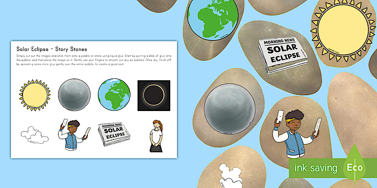 Solar Eclipse Story Stones (teacher made) - Twinkl