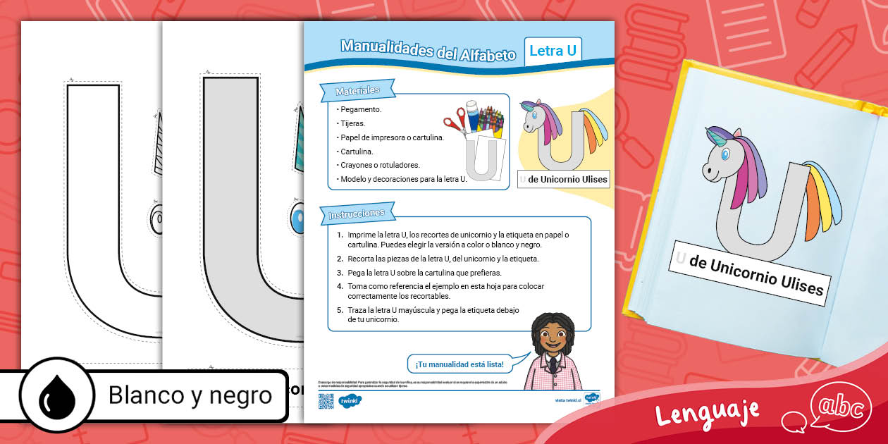 Manualidad Letra U Mayúscula | Actividad de Motricidad Fina