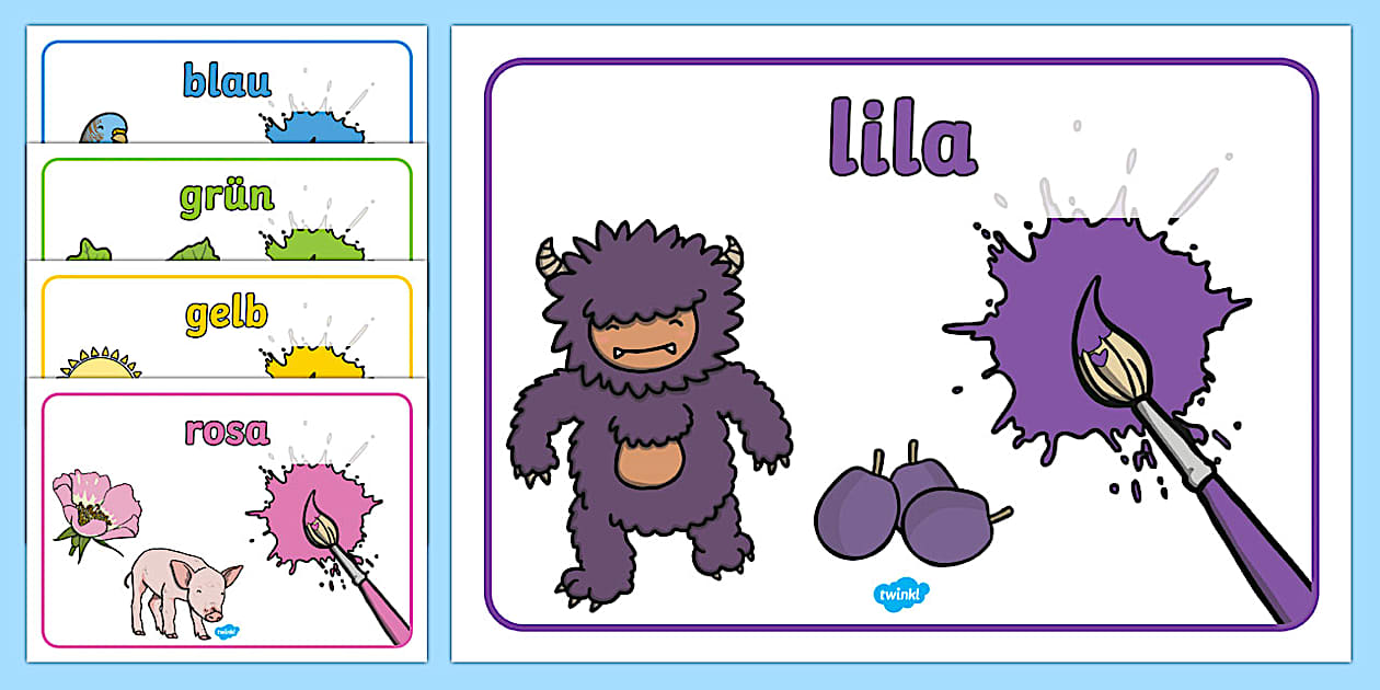 Colours Posters German (teacher made) - Twinkl