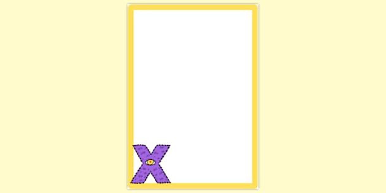 Letter X Page Border (teacher made) - Twinkl