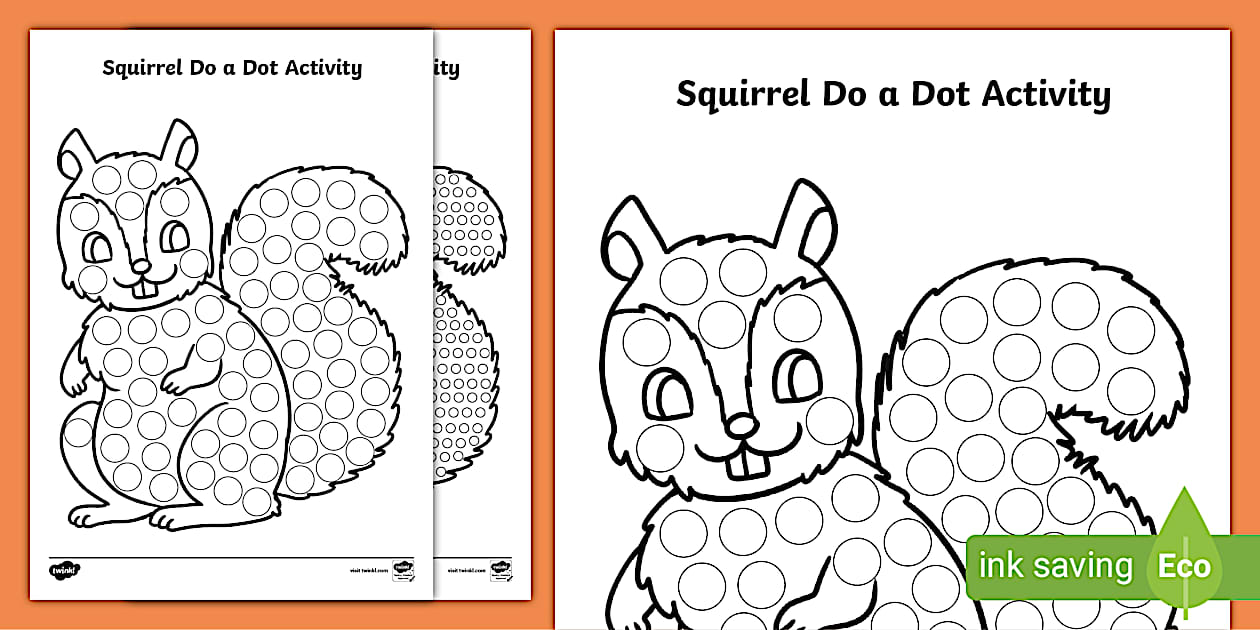 Squirrel Do-a-Dot Activity | Fine Motor Development | KS1