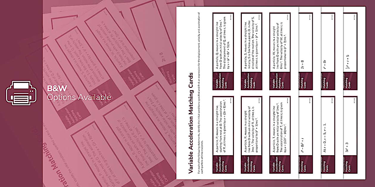 👉 Variable Acceleration Matching Cards (teacher made)