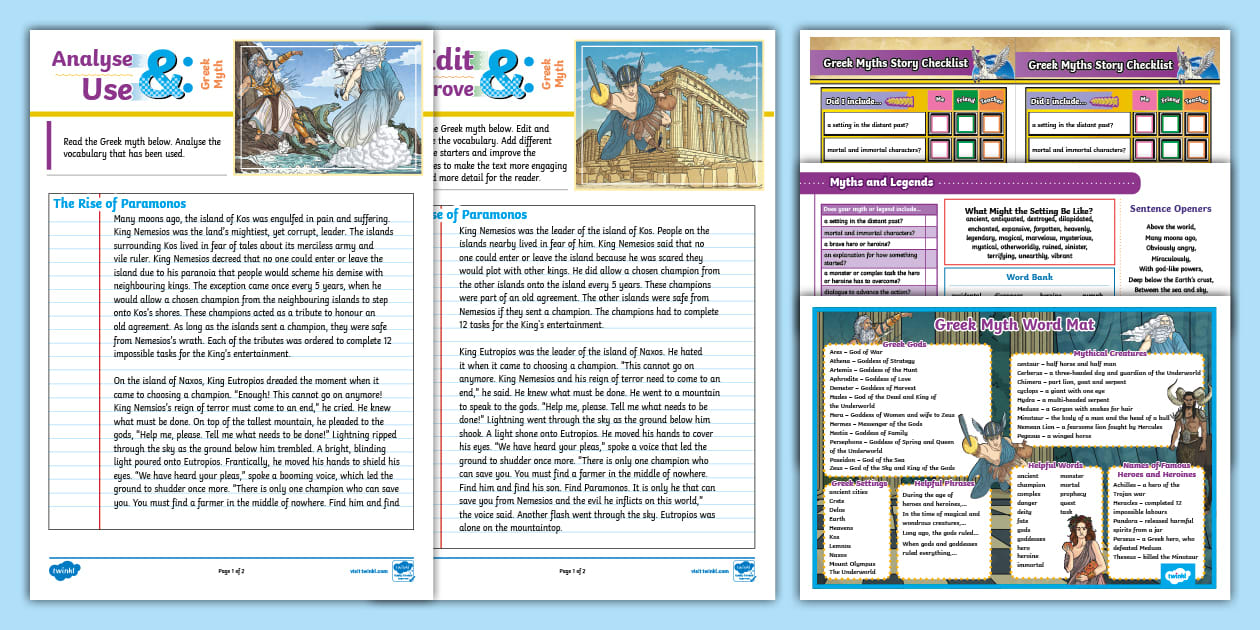 Greek Myth WAGOLL | Greek Myth Example KS2 | Model Text