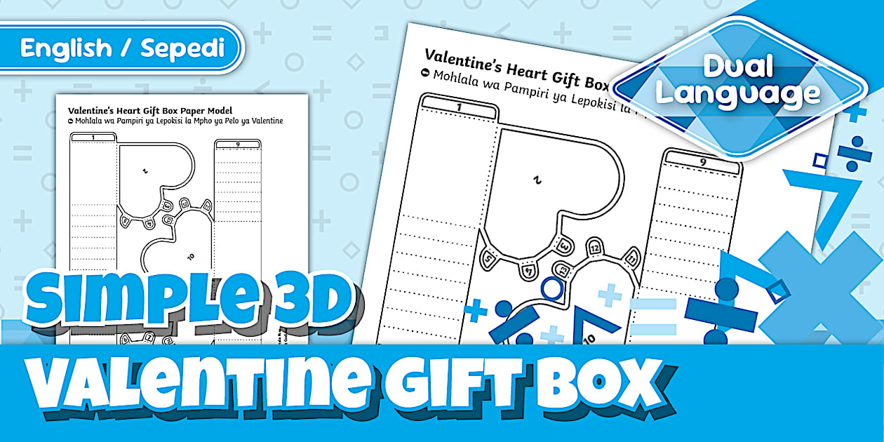 Grade 4 Maths Simple 3D Valentines Gift Box Activity