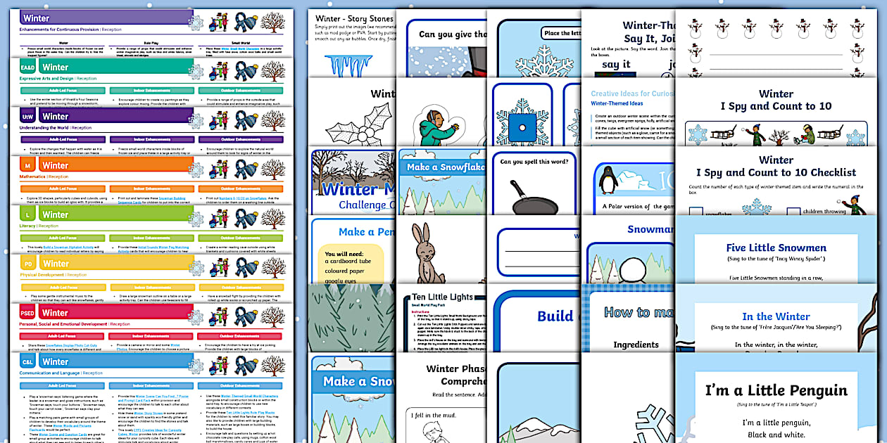EYFS Winter Activity Planning and Continuous Provision Ideas Resource Pack