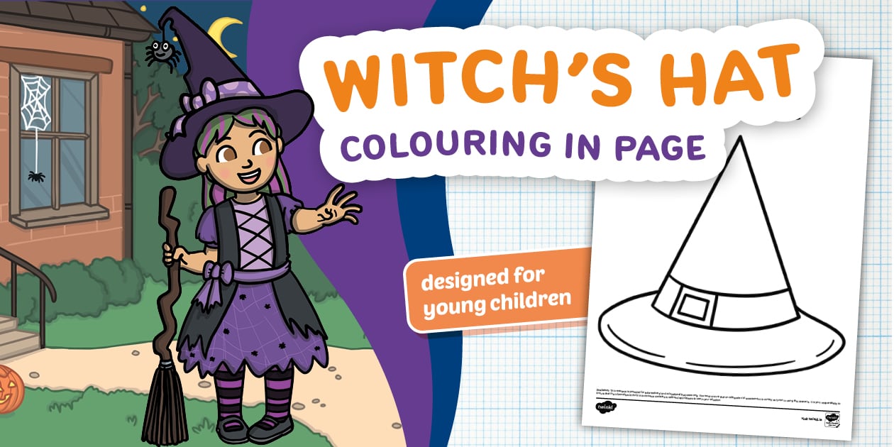 Witch's Hat Colouring Page
