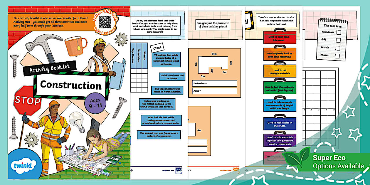 Construction Activity Booklet 7 to 9 years (Teacher-Made)
