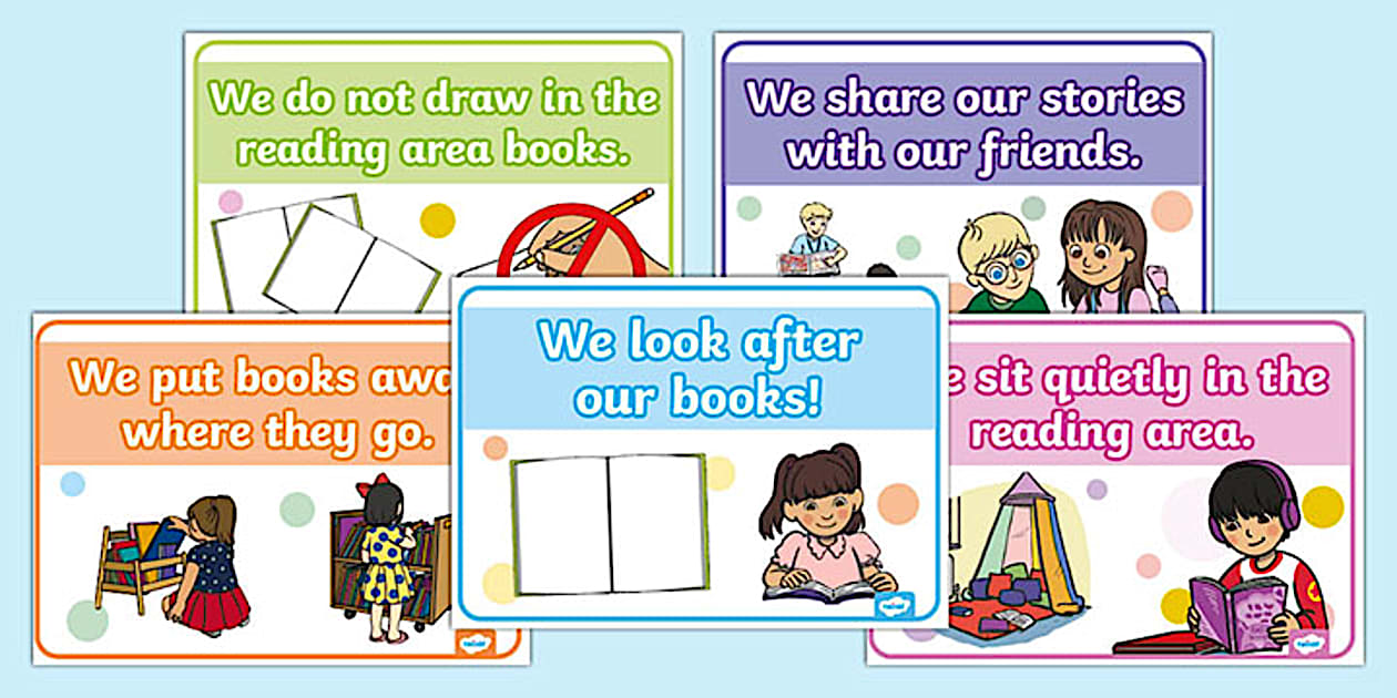 👉 Reading Area Rules Display Posters - Twinkl