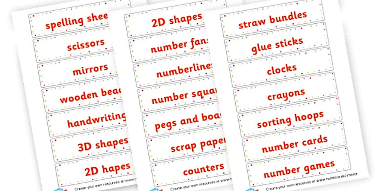 labels (Teacher-Made) - Twinkl