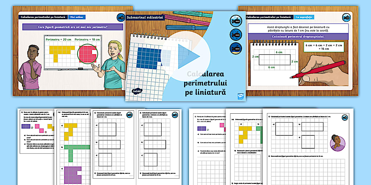 Submarinul măiestriei – Calcularea perimetrului pe liniatură