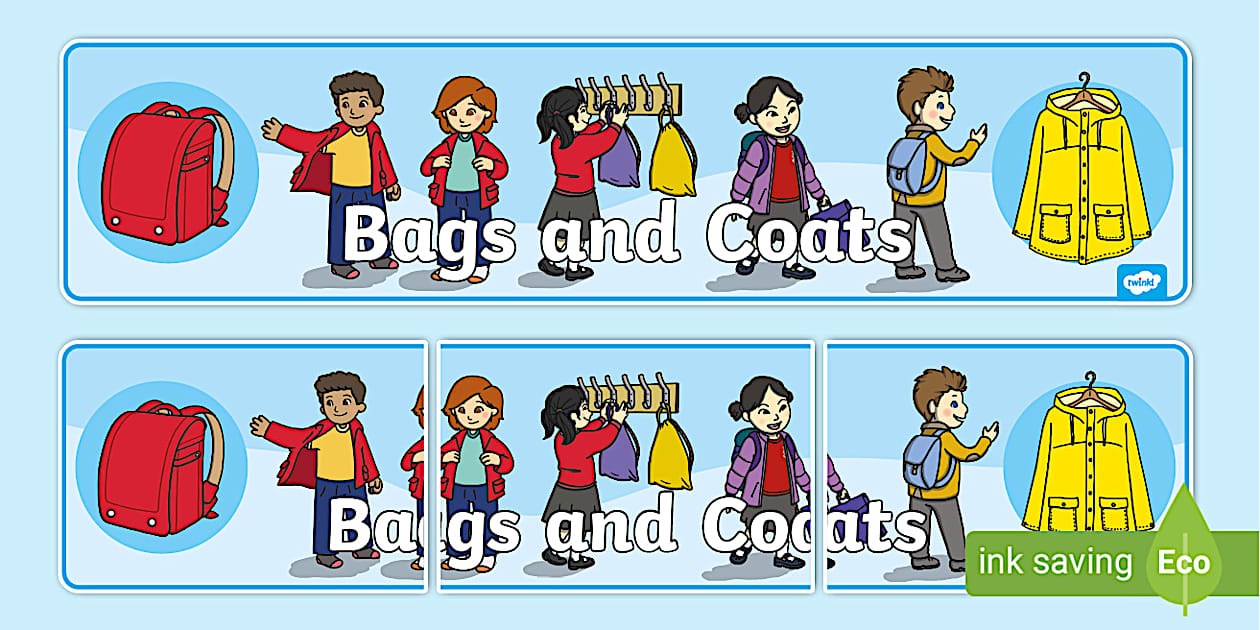 Bags and Coats Display Banner (teacher made) - Twinkl