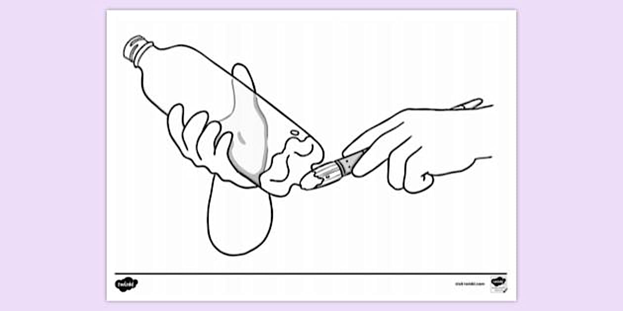 Painting Bottom of the Bottle Colouring Sheet (Teacher-Made)