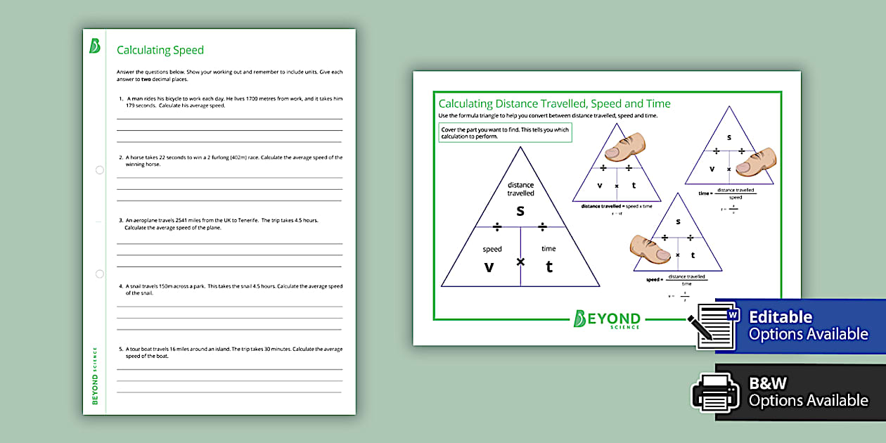 Editable Calculating Speed Worksheet (teacher made) - Twinkl