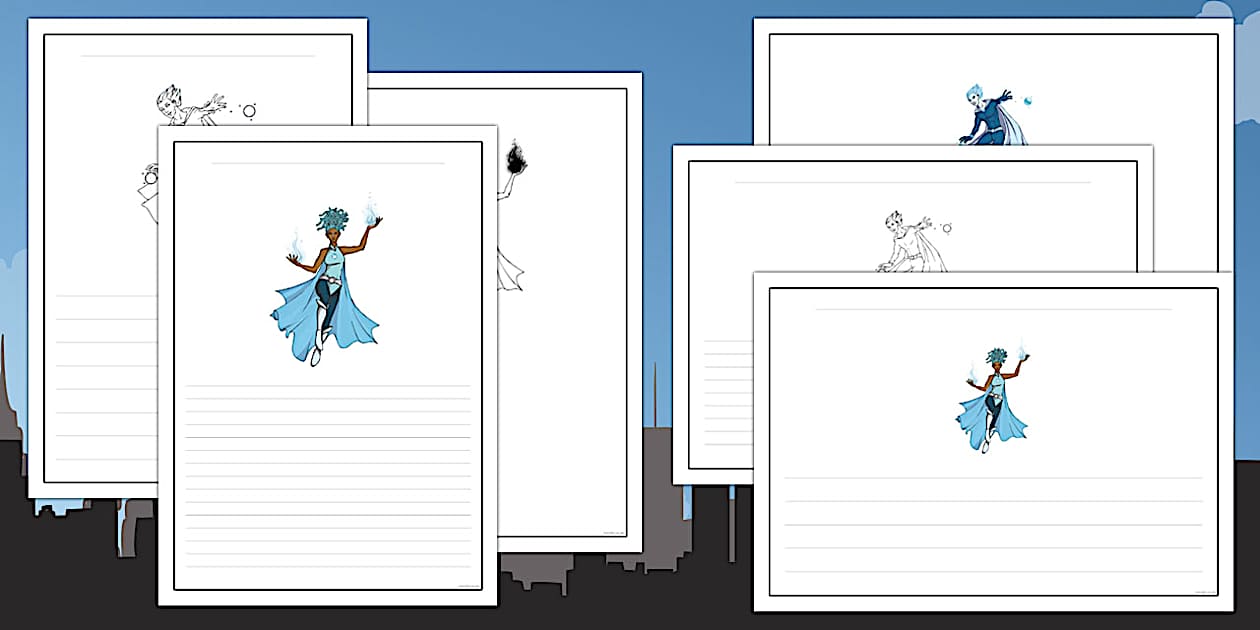 Anti Bullying Week Superhero Writing Frames - Twinkl