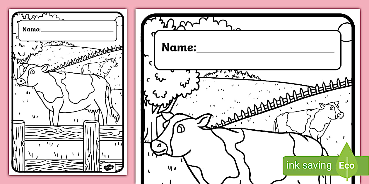 A Cow Colouring Book Cover | Twinkl | KS1 | Stationery