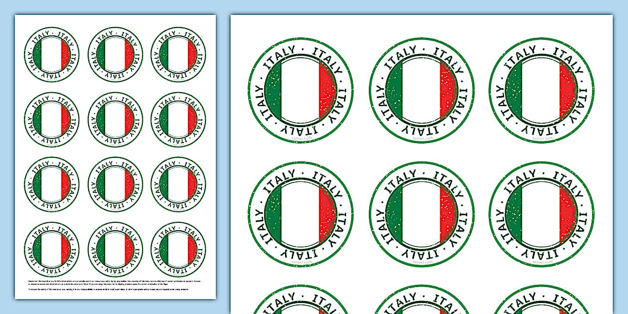 Italy Passport Stamp Cut-Outs - Twinkl - KS1 (teacher made)