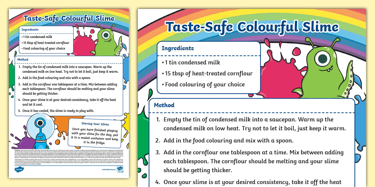 Taste Safe Colourful Slime