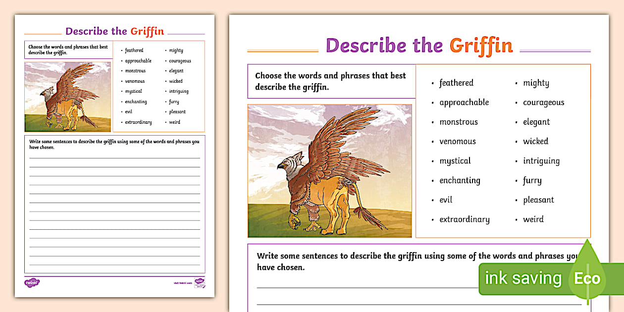 Describe the Griffin Writing Activity (teacher made)