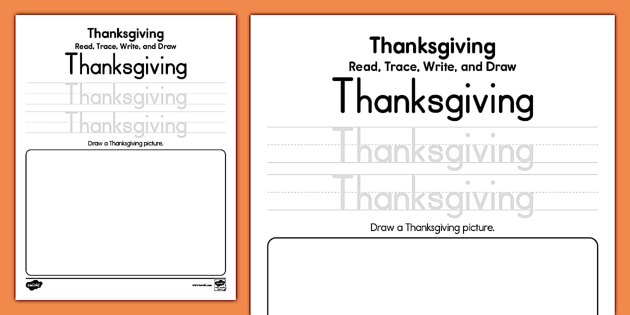 Thanksgiving Trace Activity | Resource | Twinkl USA - Twinkl
