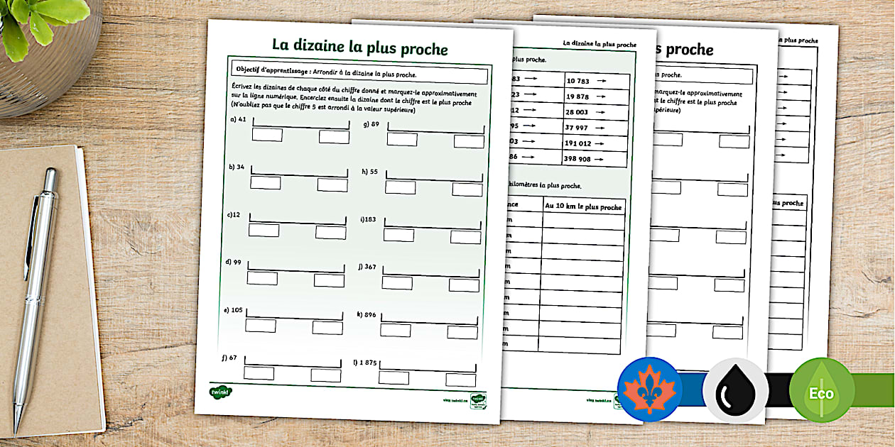 The Nearest 10 Activity Sheet French (teacher made) - Twinkl