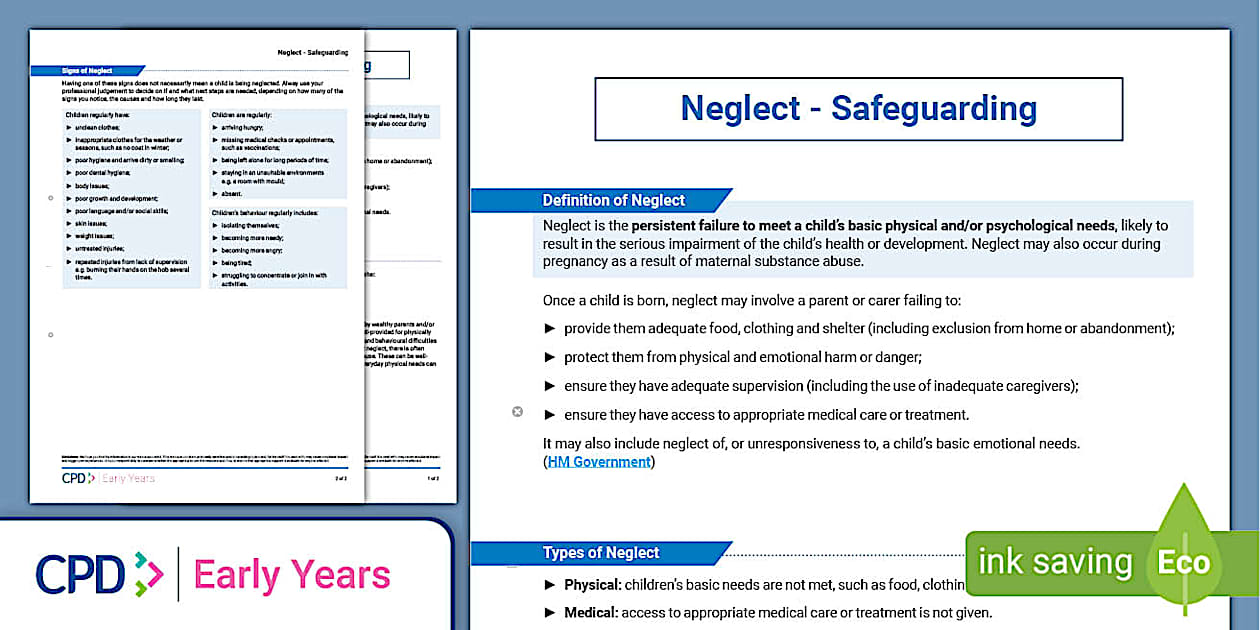 Neglect - Safeguarding - Kindergarten - Kindergarten CPD