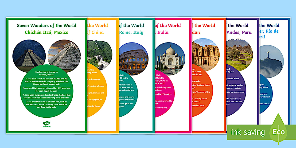 KS2 Seven Wonders of the World Display Posters - Twinkl