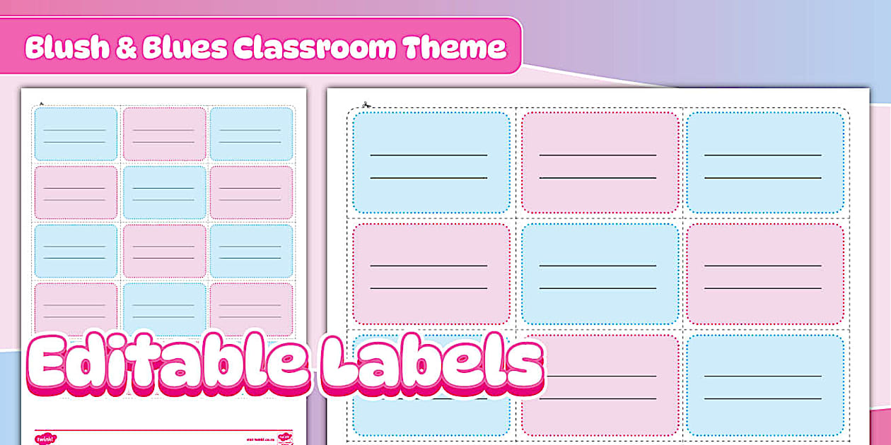 Blush & Blues Classroom Theme - Editable Labels