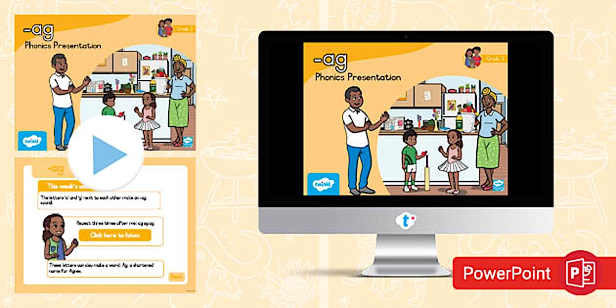 Grade 2 Phonics: -ag PowerPoint Presentation (teacher made)