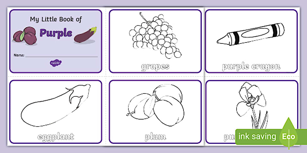 My Little Book of Purple Worksheets (teacher made) - Twinkl