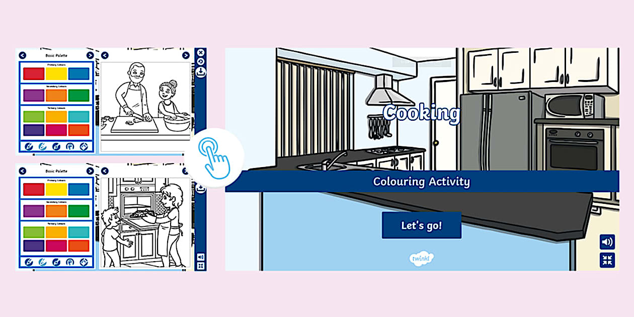 Cooking Interactive Colouring Activity (teacher made)
