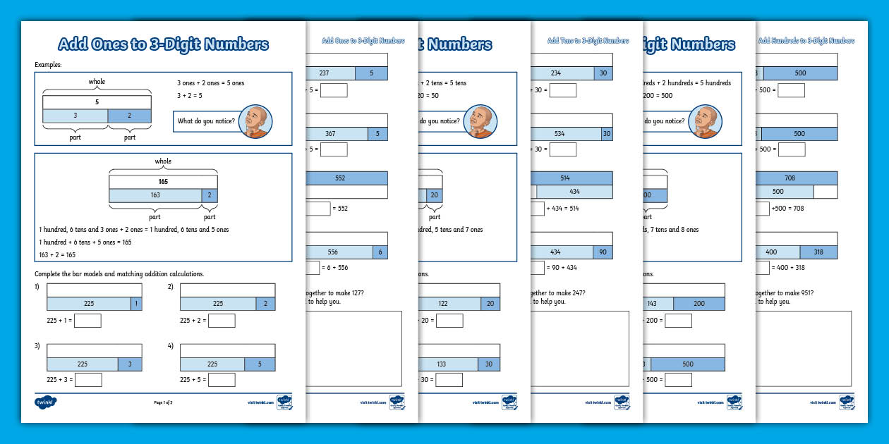 3rd Class Addition Using the Bar Model Resource Pack - Bar Modelling ...