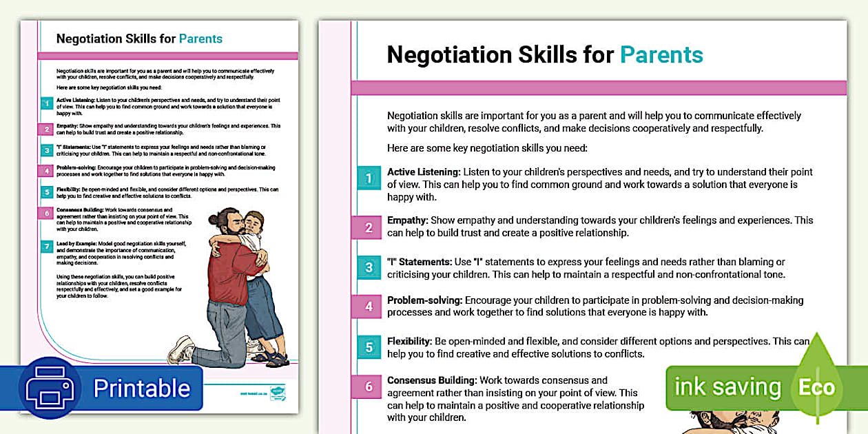 Negotiation Skills for Parents (teacher made) - Twinkl