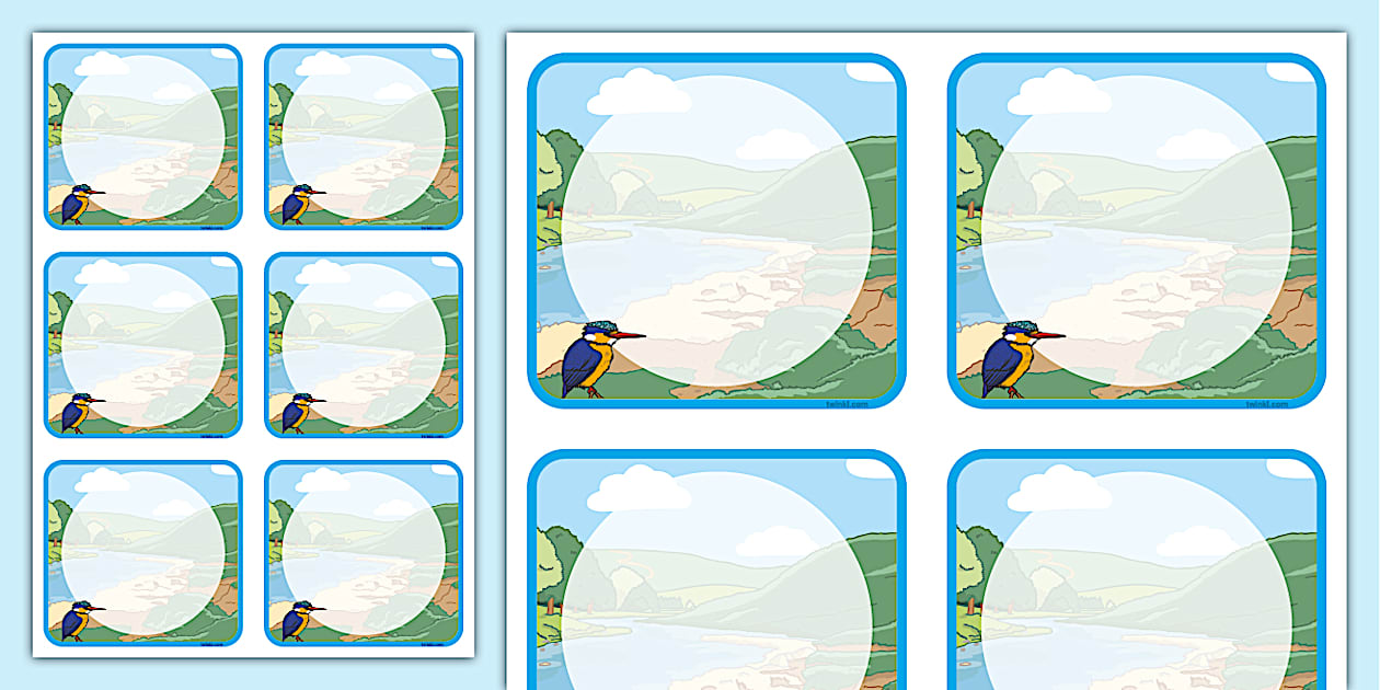 Editable Kingfisher-Themed Peg Labels (teacher made)