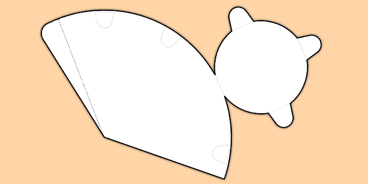3D Cone Net Template - Printable Shape Resource - Twinkl