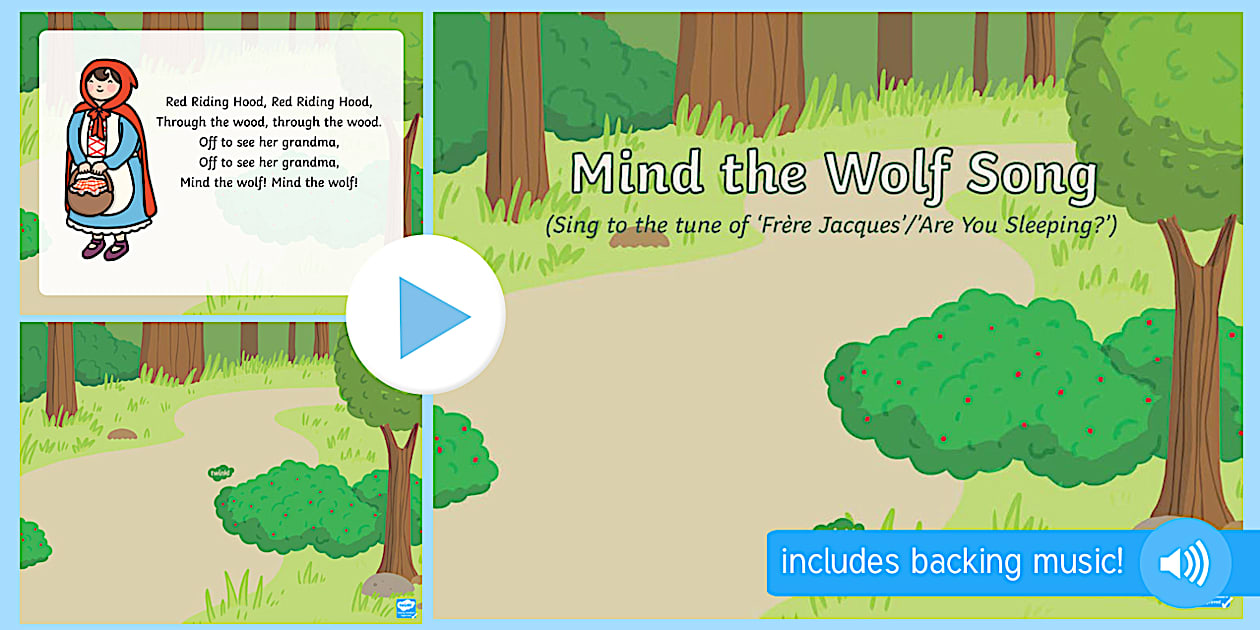 Mind the Wolf Song PowerPoint (teacher made) - Twinkl