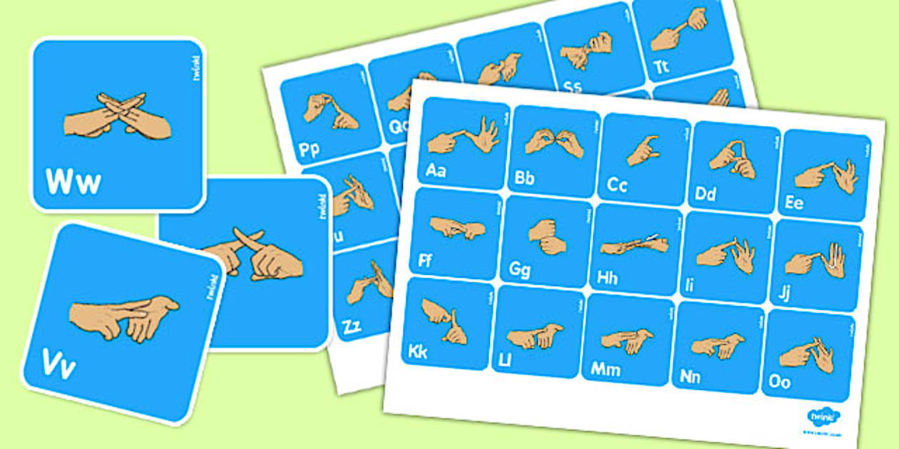 Editable Sign Language Manual Alphabet Cards - alphabet