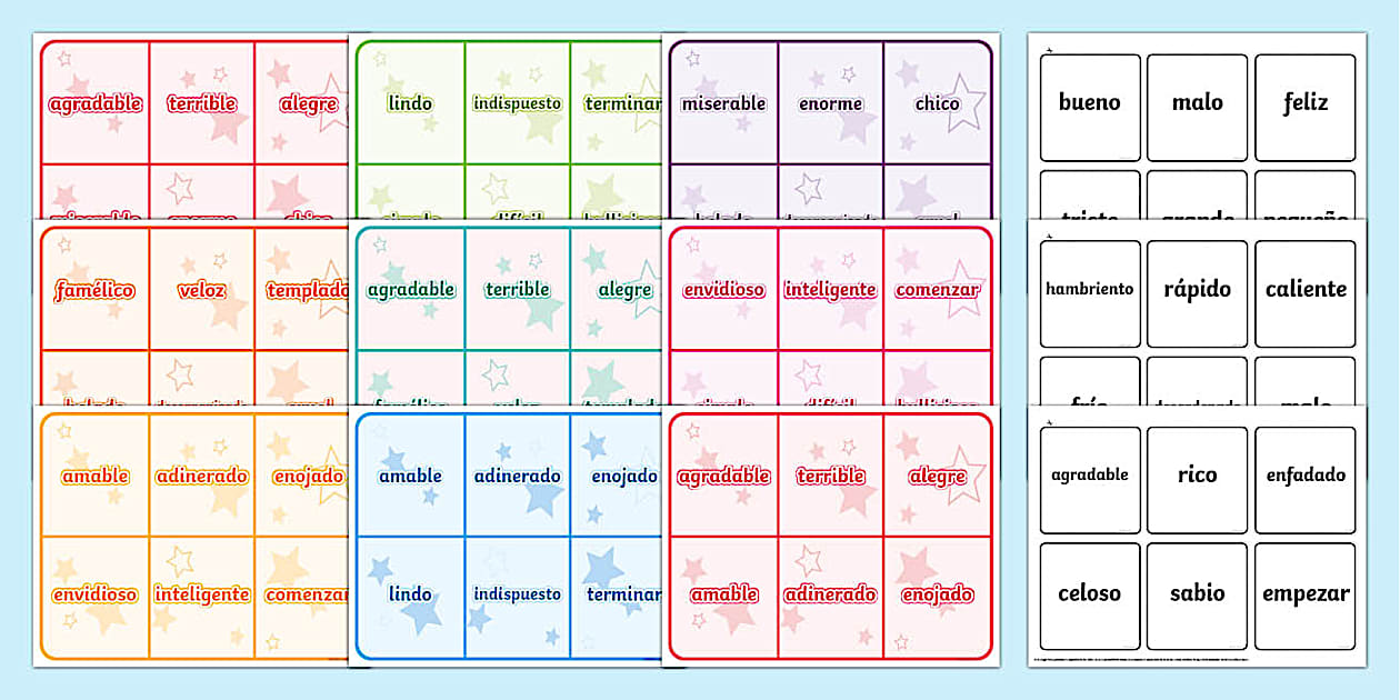 Bingo: Sinónimos (Hecho por educadores) - Twinkl