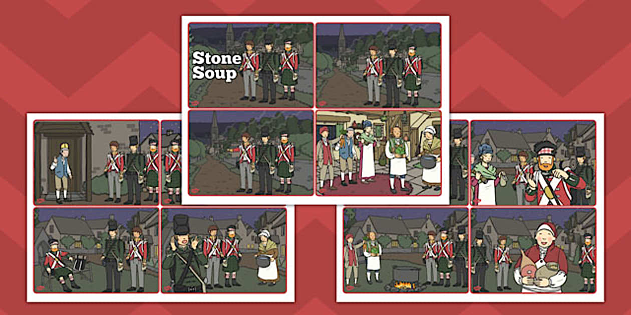 Stone Soup Story Sequencing Cards (Hecho por educadores)