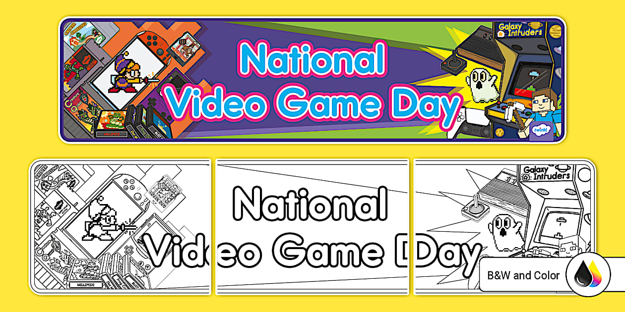 National Video Game Day Banner (teacher made) - Twinkl