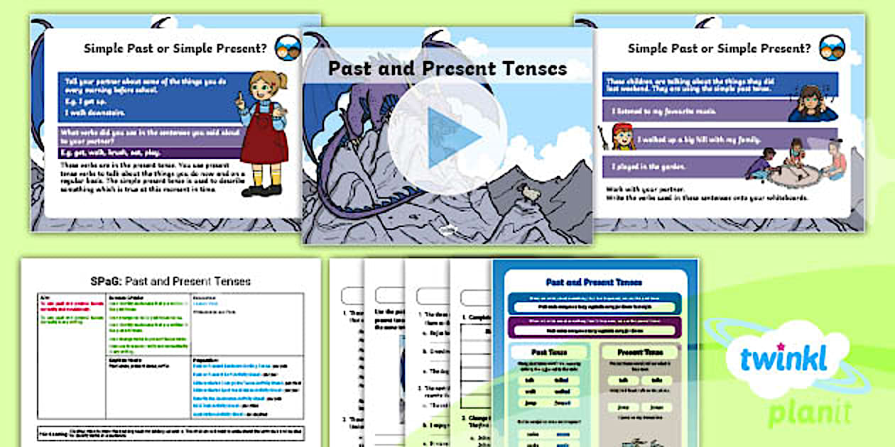 PlanIt Y2 SPaG Lesson Pack: Past and Present Tenses - Twinkl