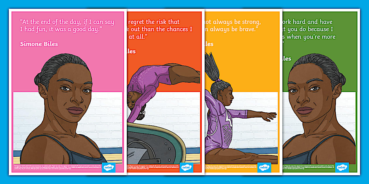 Simone Biles Quotes Display Poster Pack (teacher made)