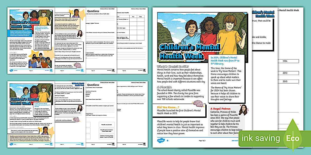LKS2 Children's Mental Health Week 2024 Differentiated Reading ...