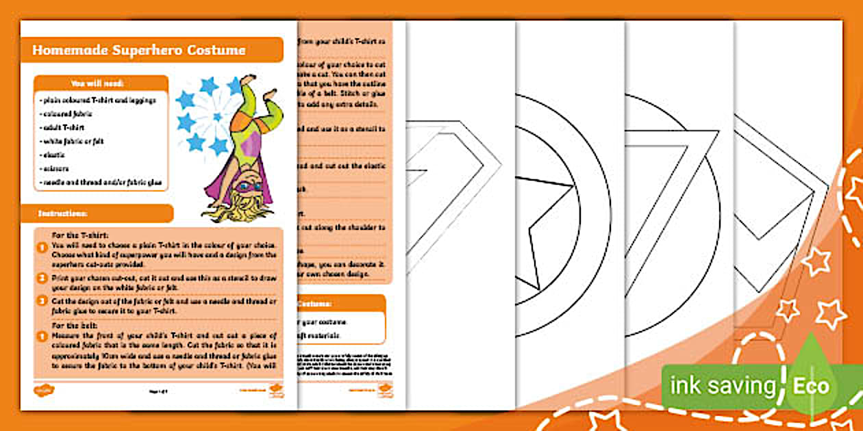 Homemade Superhero Costume (teacher made) - Twinkl