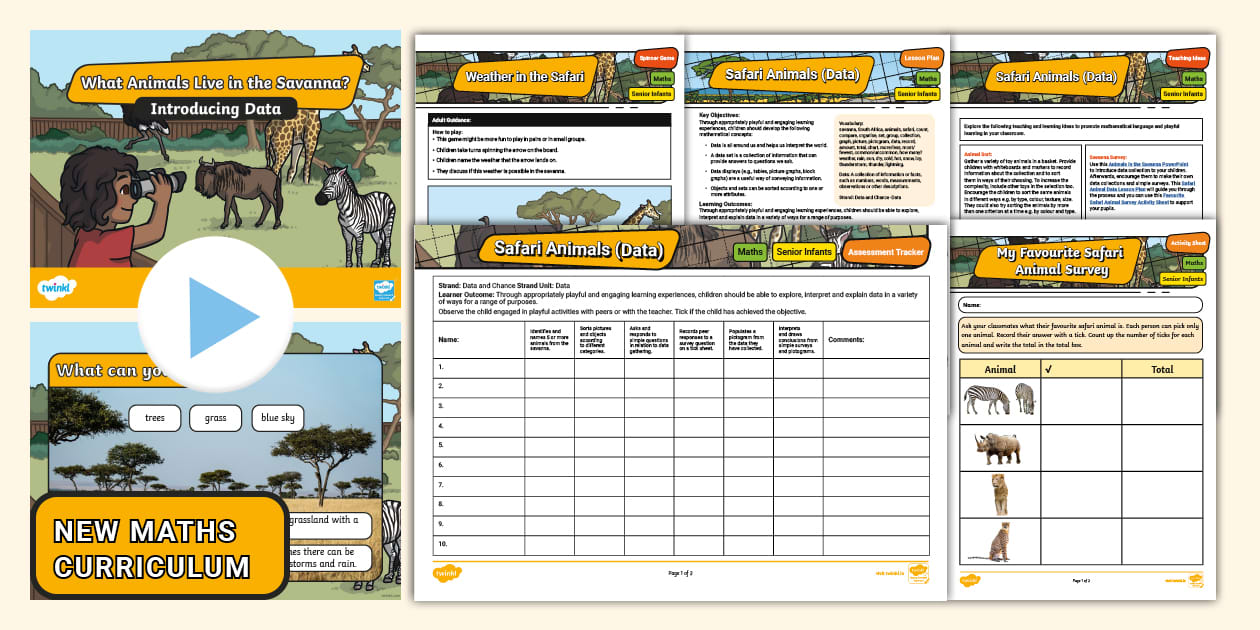 Safari Animals Data Resource Pack (Teacher-Made) - Twinkl