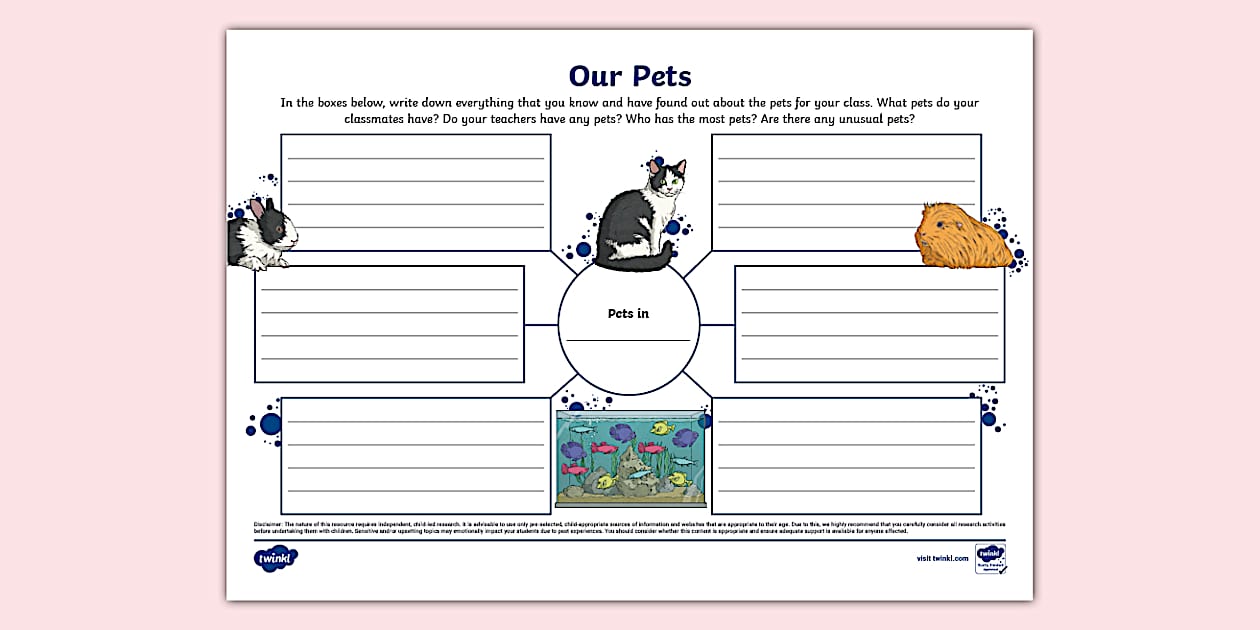 Our Pets Mind Map (teacher made) - Twinkl