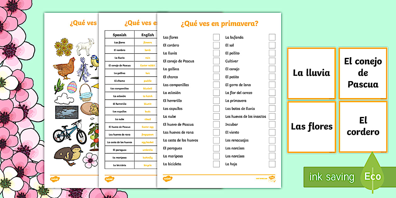 What Can You See in Spring? Worksheet / Worksheets Spanish
