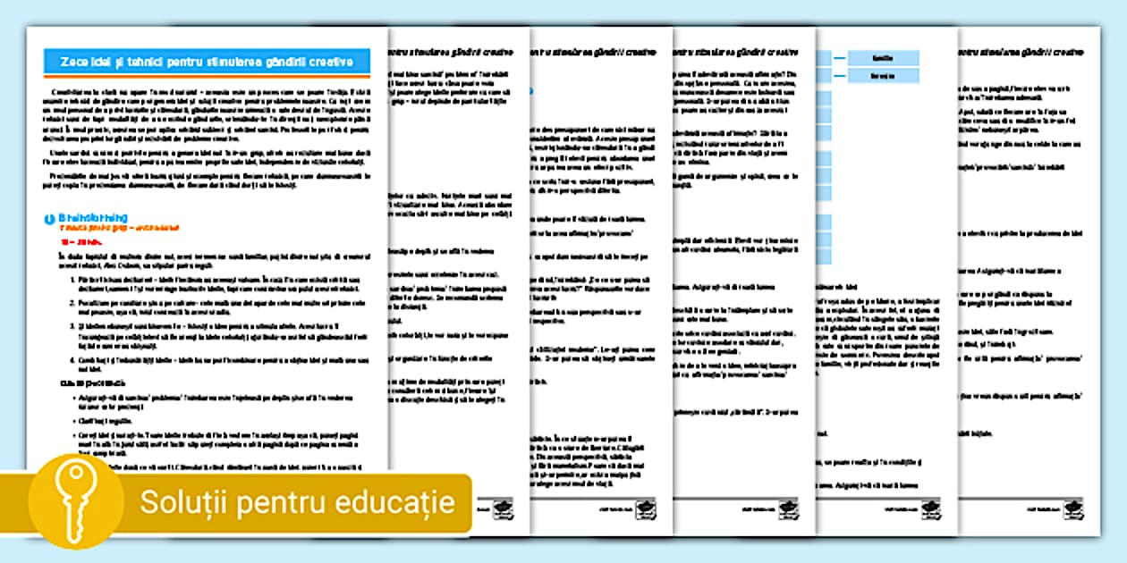 10 idei și tehnici pentru stimularea gândirii creative
